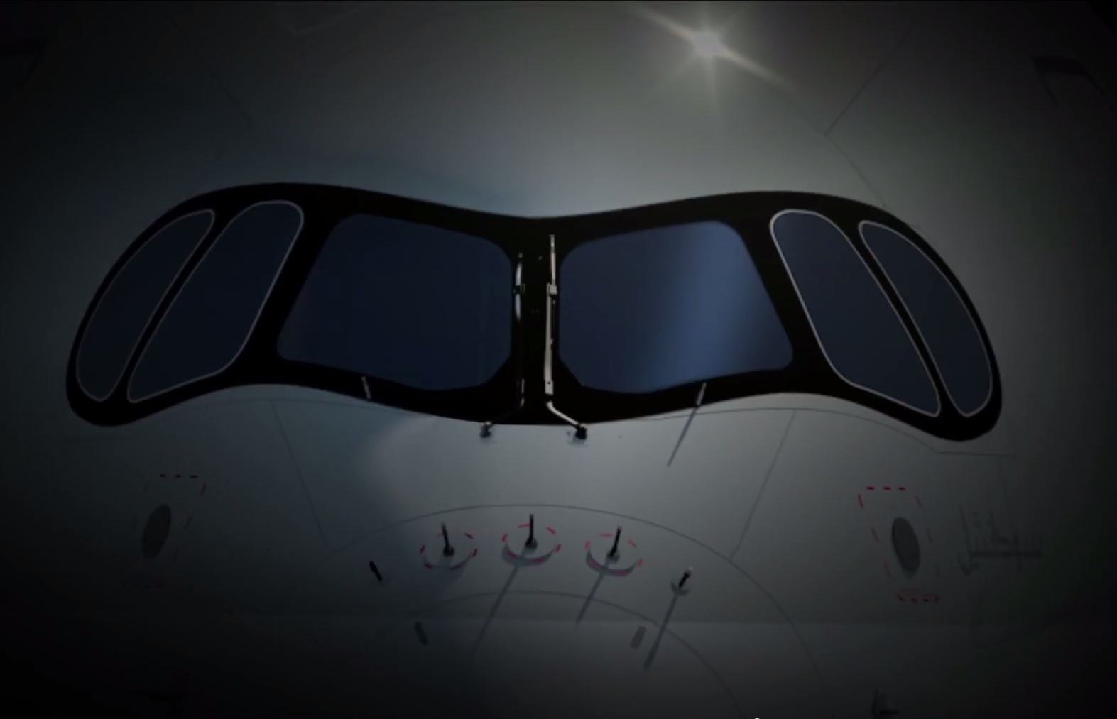 Qatar Airways Airbus A350XWB windshield - InsideFlyer NO